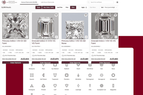 Online Diamond Selection Service - Burgundy Bespoke Jewellers