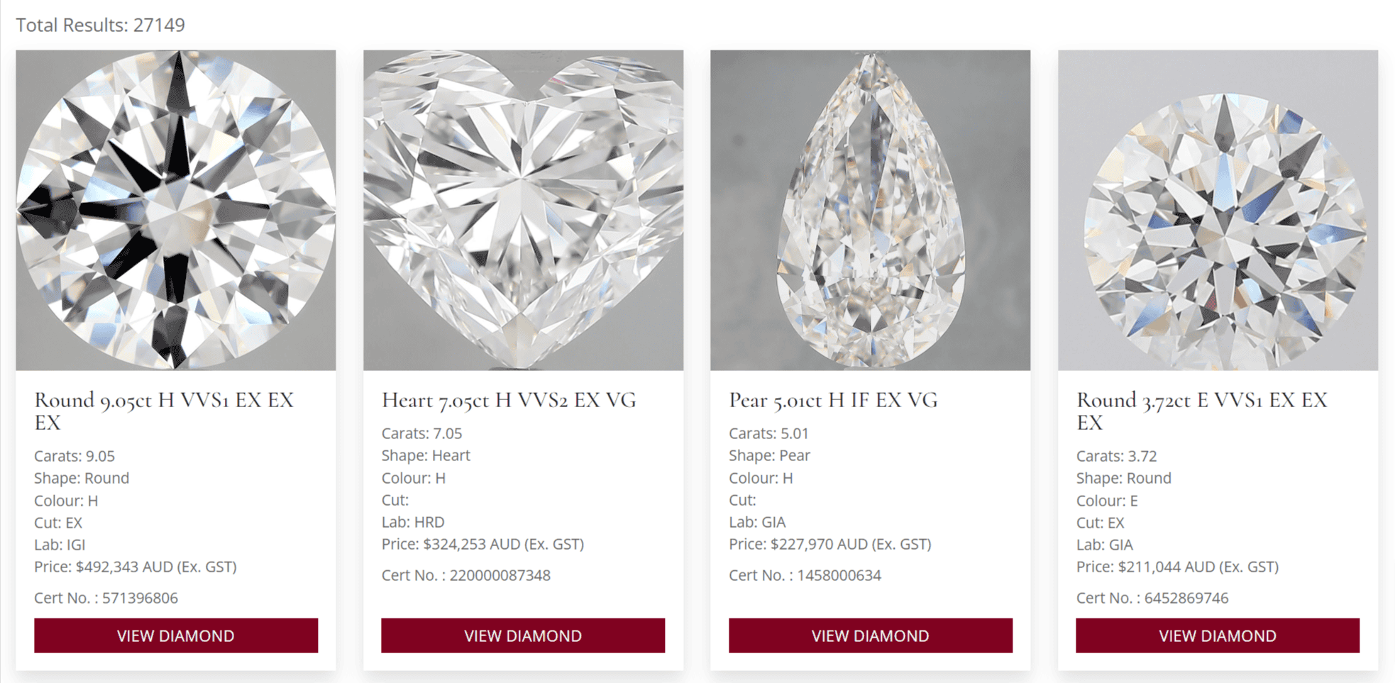 Our new online diamond selection service - Burgundy Bespoke Jewellers